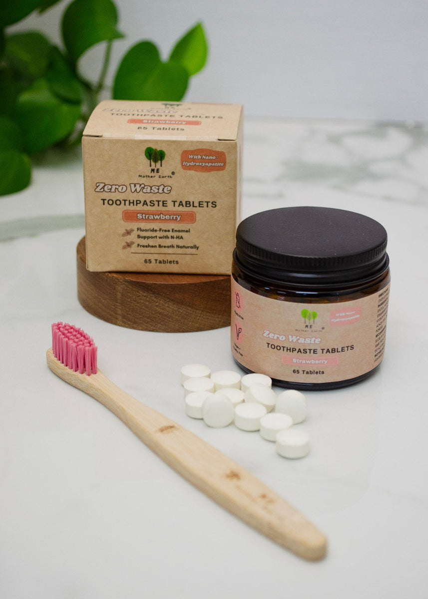 Zero Waste Toothpaste Tablets: Strawberry with NHA – Me Mother Earth